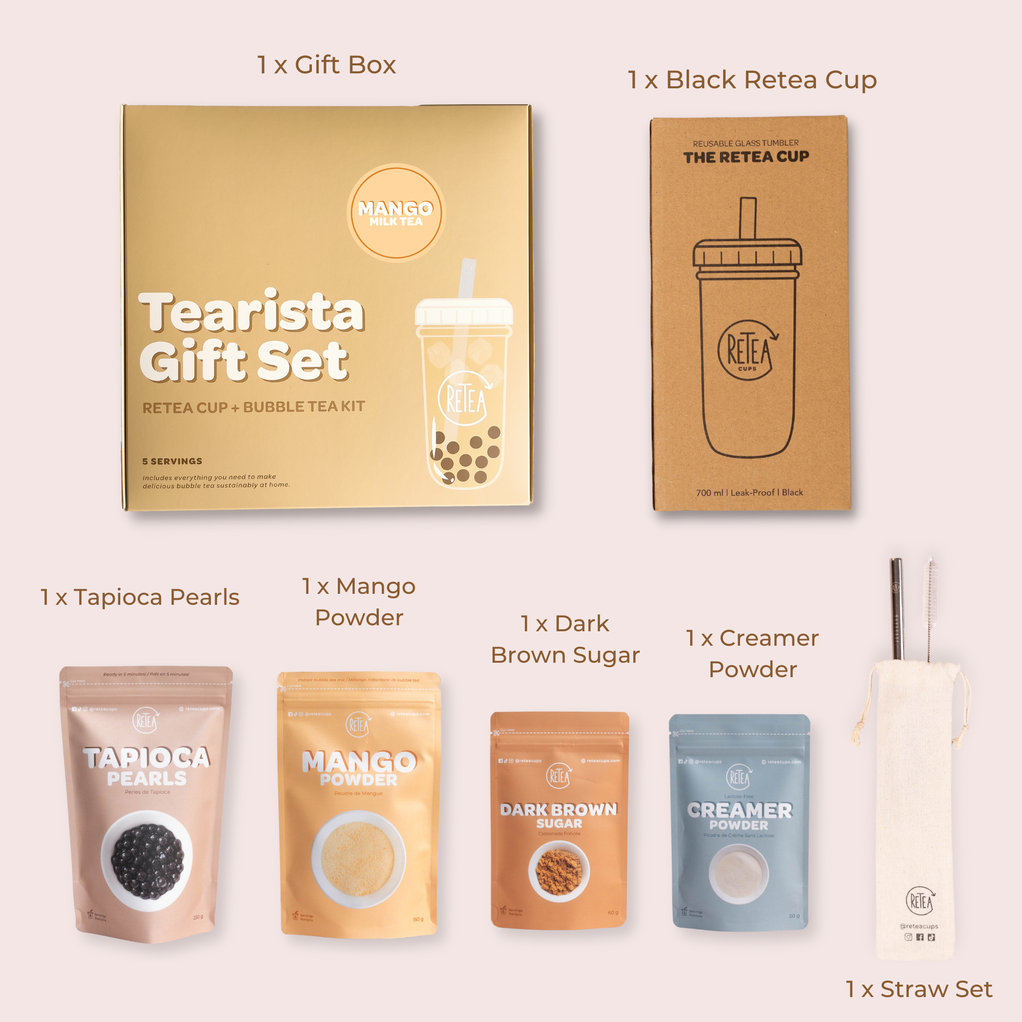 DIY Mango Milk Bubble Tea Kit with Reusable Cup | Toronto, Canada – Retea