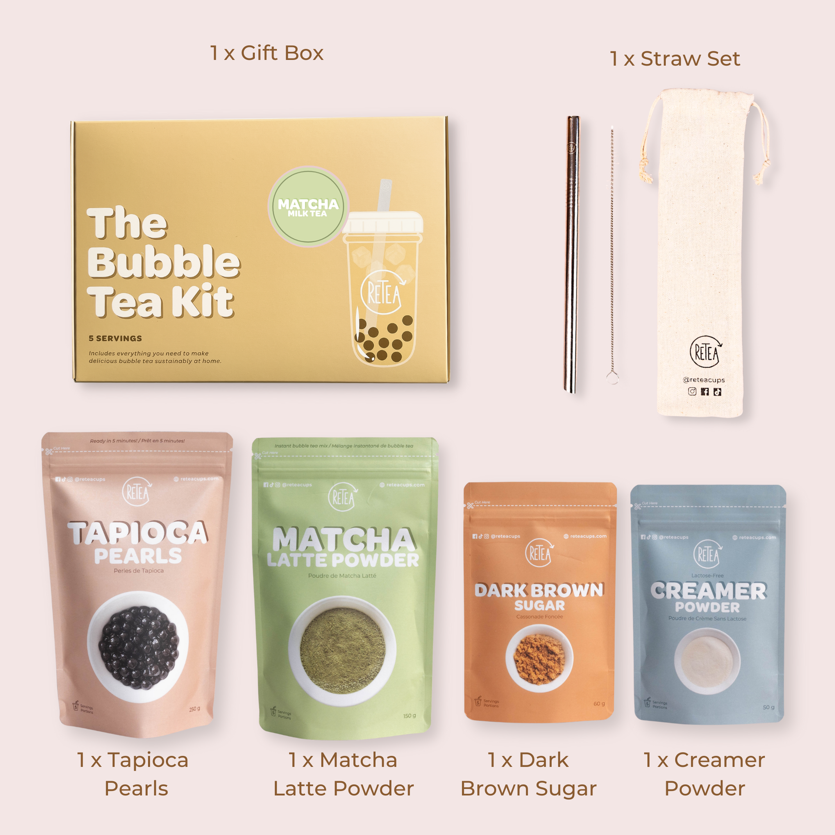 DIY Matcha Milk Tea Bubble Tea Kit | Retea | Toronto, Canada
